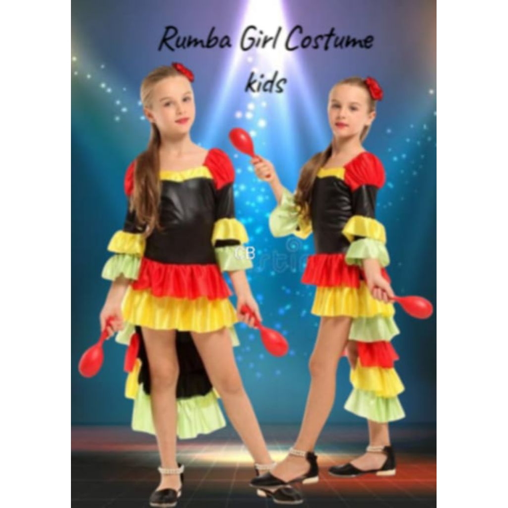 Rumba Girl UN Costume For Kids Dress And Hairclip | Shopee Philippines