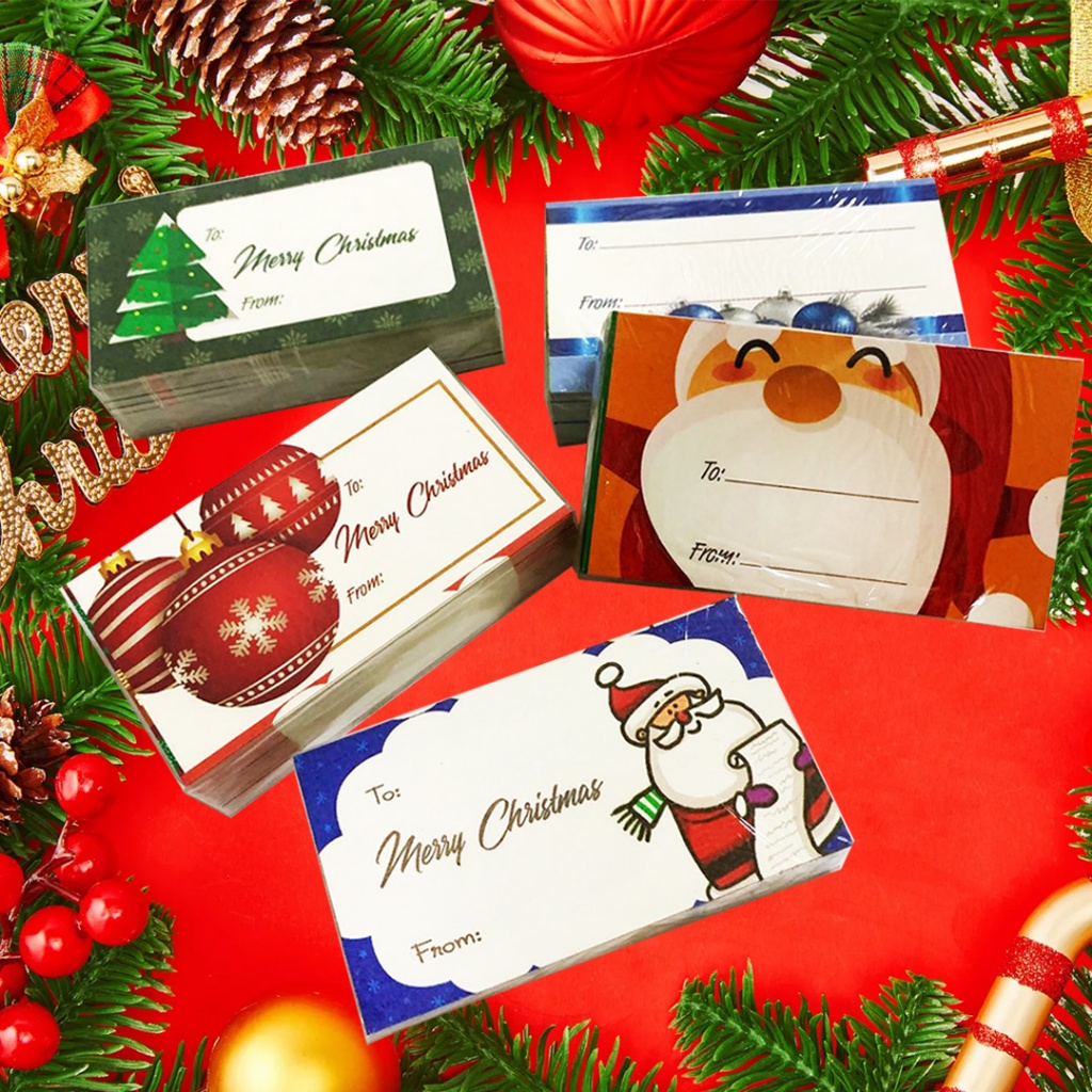 100pcs 100pcs Per Pack Christmas gift card/Tag christmas card, Gift tag ...