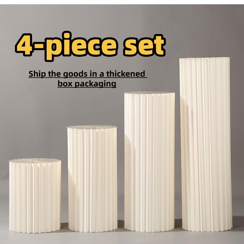 (4 pcs) Thickened Folding Cake Stand Round Paper Dessert Table for ...