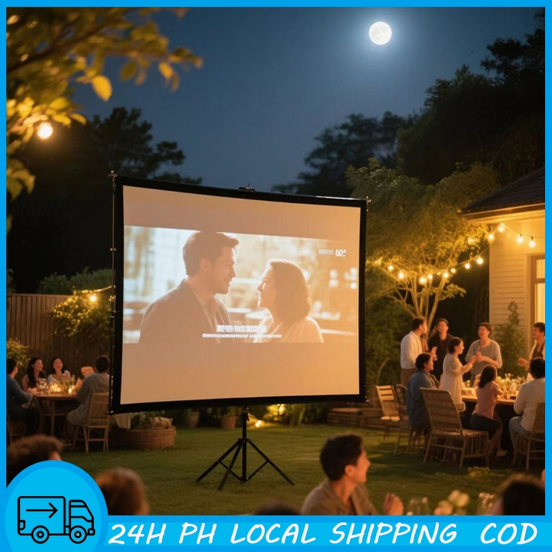 【Free Stand】Jiditech Projector Screen 84/100 Inch HD Vivid Color Better ...