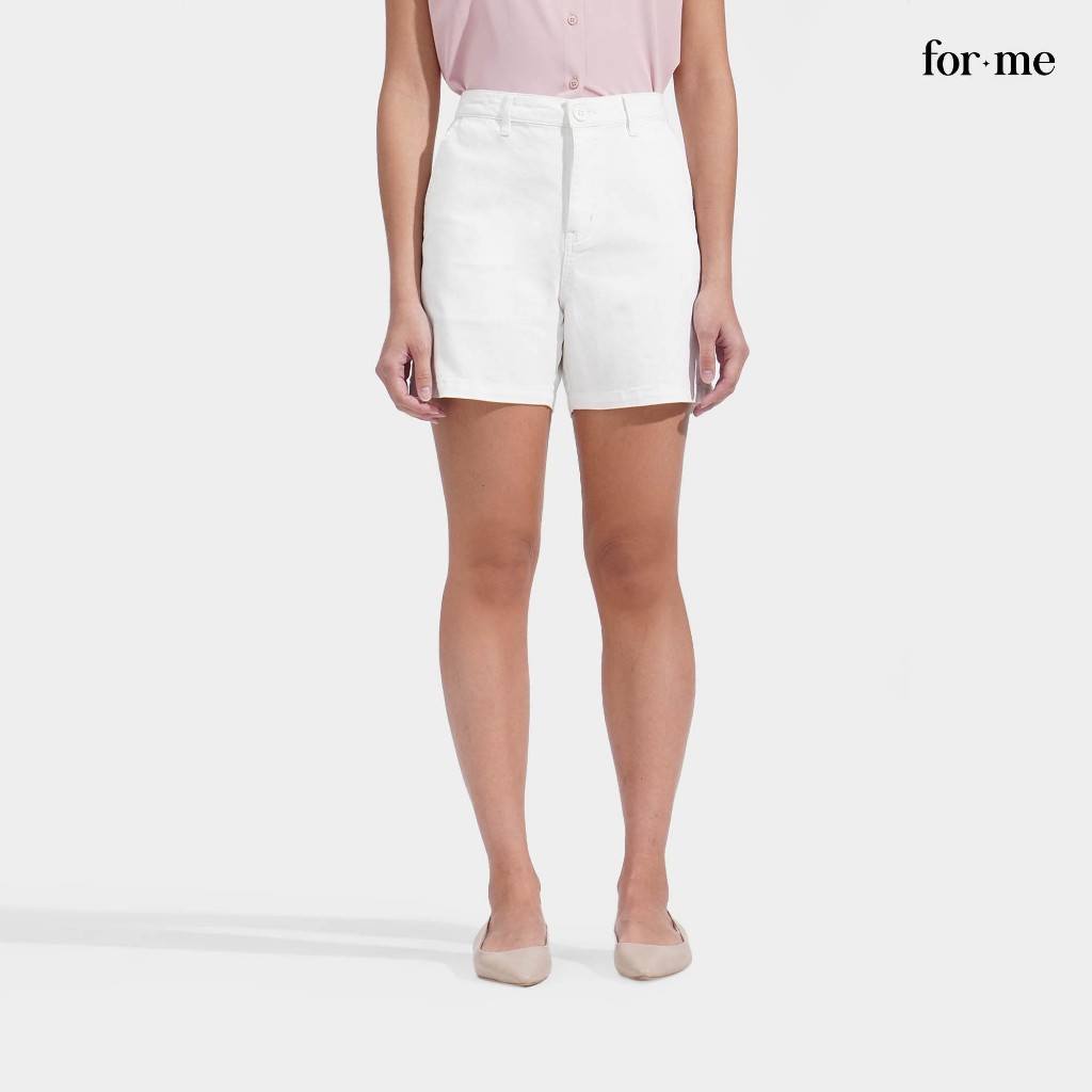 ForMe Twill Shorts For Women (Off White) | Shopee Philippines