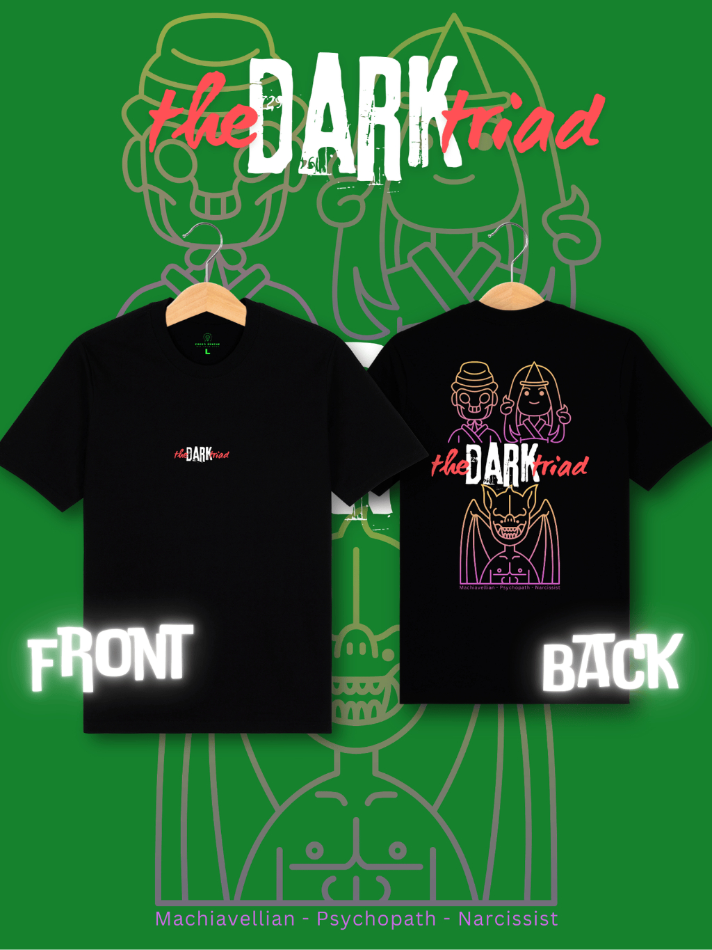 Green Psyche The Dark Triad Black cotton t-shirt | Shopee Philippines