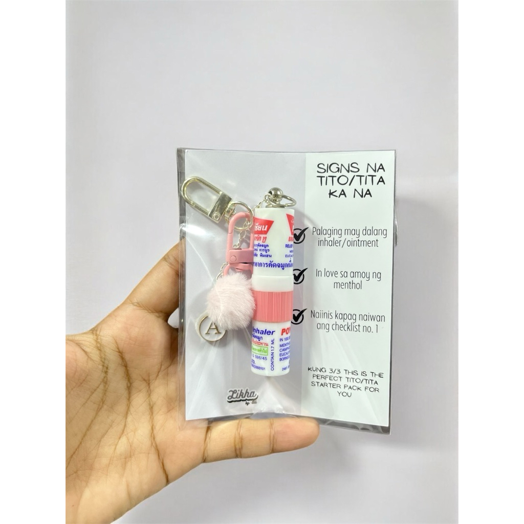 KEYCHAIN POY-SIAN INHALER (COTTON BALL AND CIRCLE LETTER) | Shopee ...