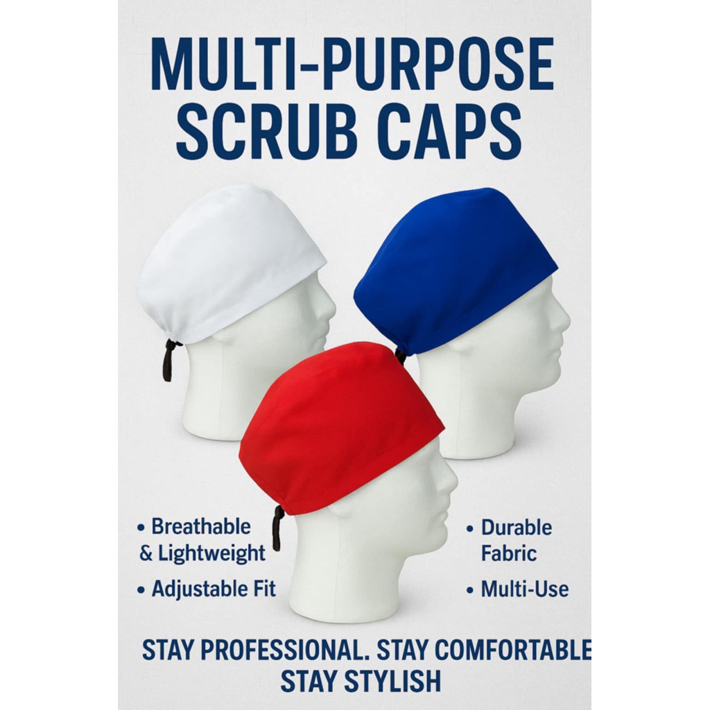 B4 Unisex Multi Purpose Head Cover l Scrub Cap for Doctors Nurses ...