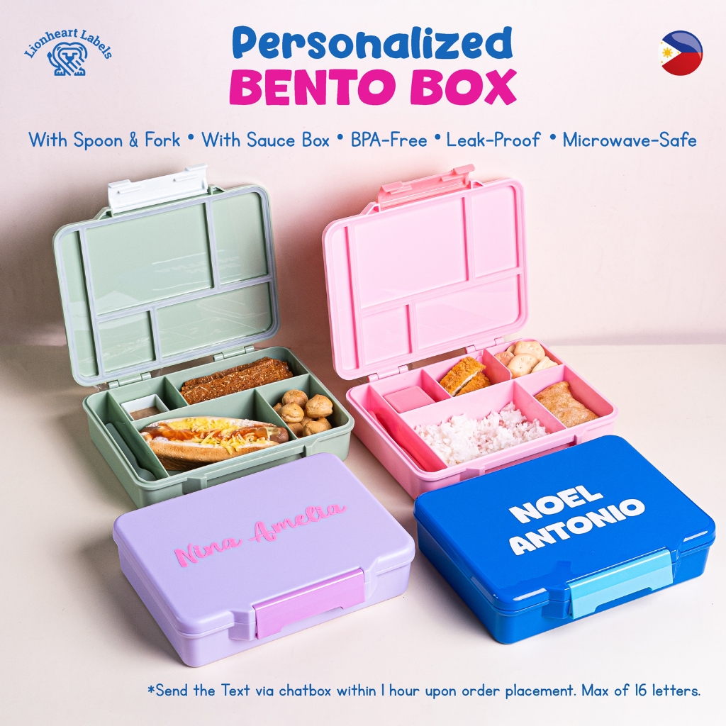 Personalized Bento Lunch Box Tritan School Snack Baon Box 1330 ml Kids ...