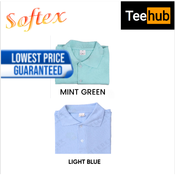 SOFTEX PLAIN POLO SHIRT MINT GREEN LIGHT BLUE FOR MEN AND WOMEN ...