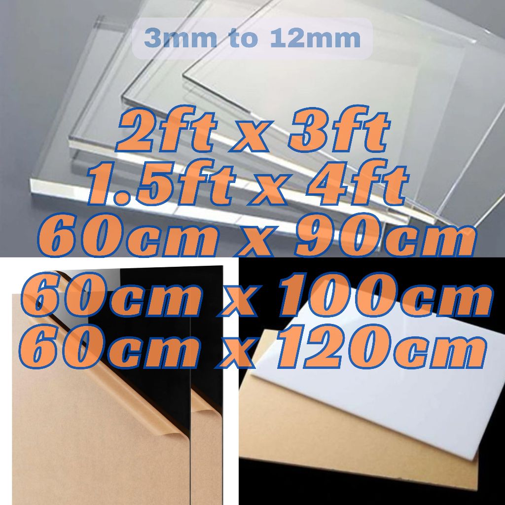 Clear/Black/White Diffuser Acrylic Sheet Panel (2x3ft | 1.5x4ft ...