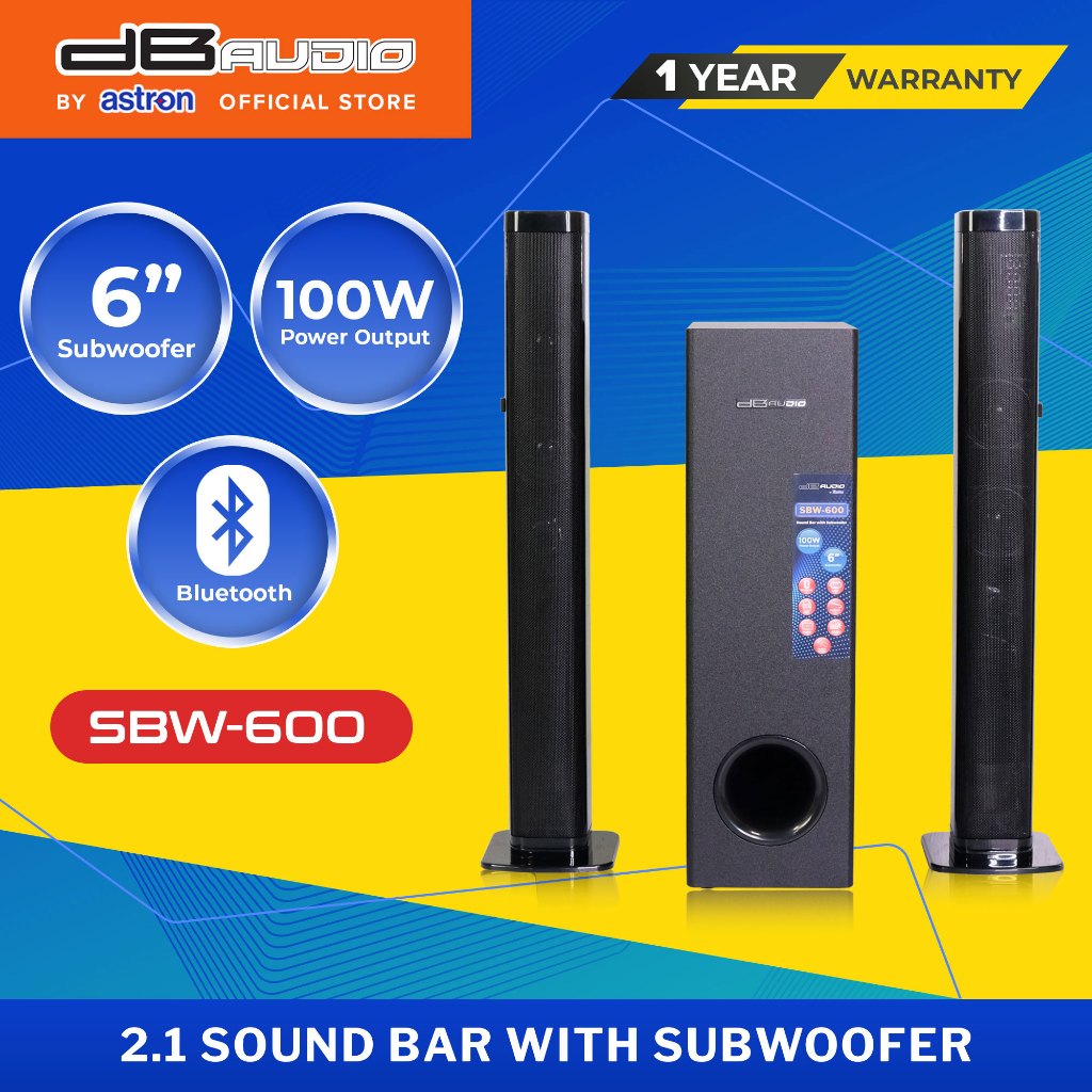 DB Audio by Astron SBW600 2.1 Sound Bar Speaker - Bluetooth | 6 ...