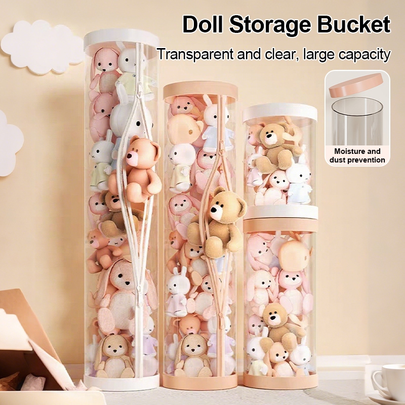 90/120/150cm Doll Storage Bucket Plush Toy Storage Box Dustproof Zipper ...