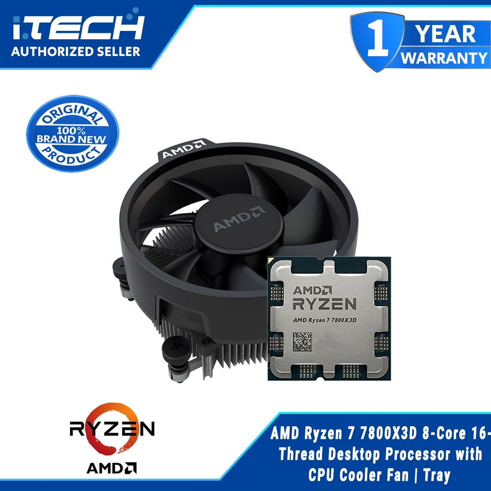 AMD Ryzen 7 7800X3D 8-Core 16-Thread Desktop Processor with CPU Cooler Fan | Tray | Shopee ...
