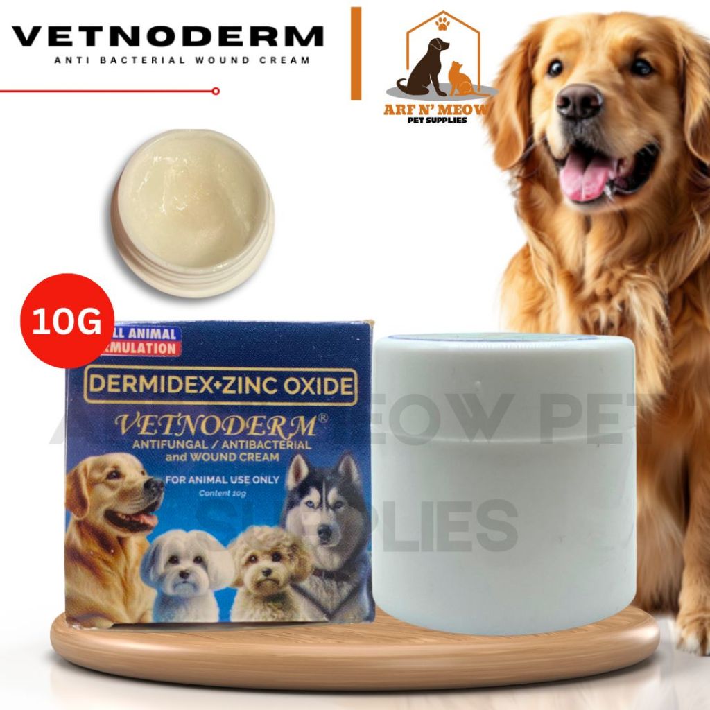 (New Packaging) 10g Vetnoderm Pet Wound Cream Antifungal and ...