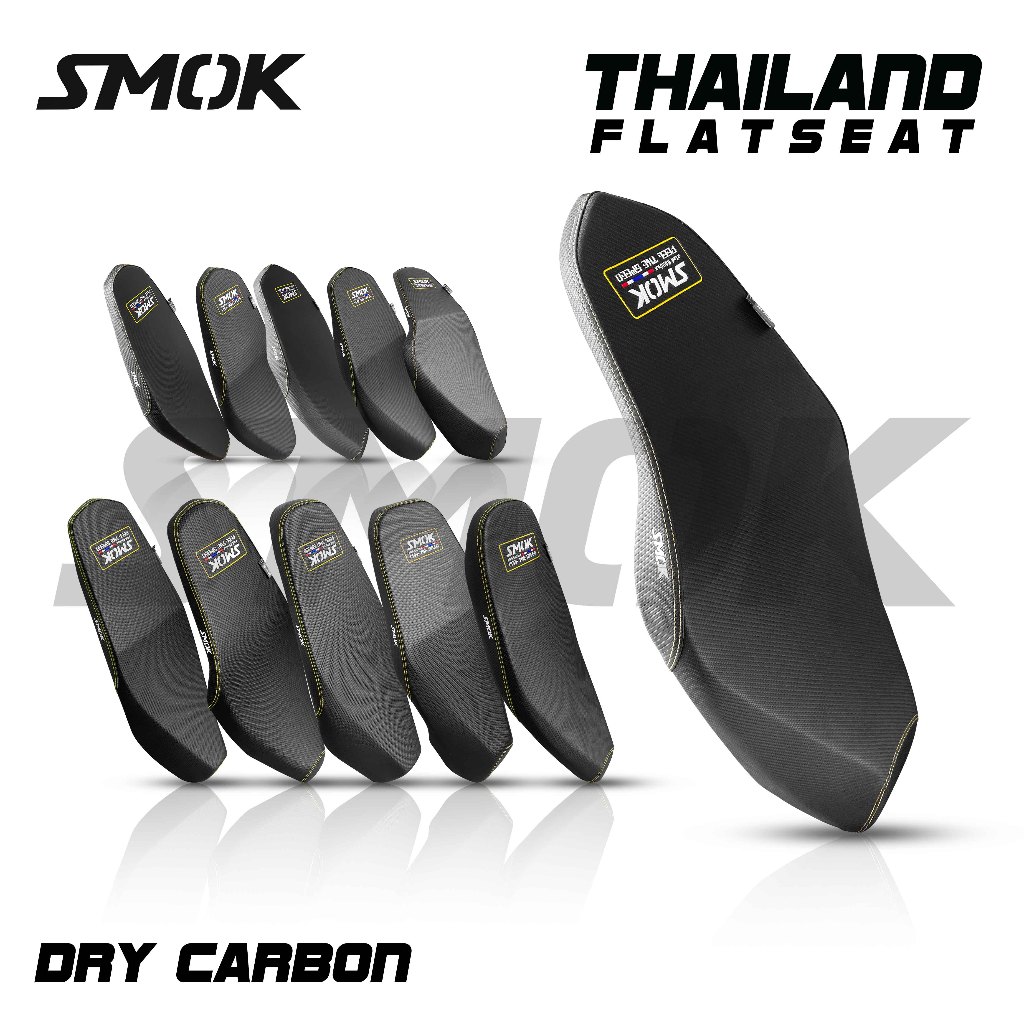 SMOK THAILAND DRY CARBON FLAT SEAT FOR AEROX V2 NMAX V2 (Yellow ...