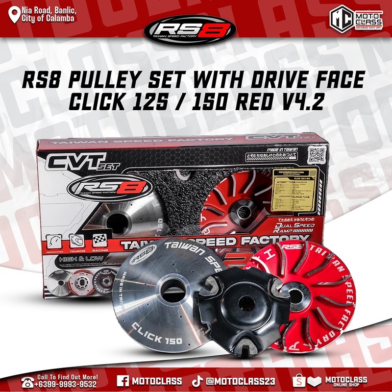 RS8 PULLEY SET W/ DRIVE FACE CLICK 125/150 RED V4.2 | Shopee Philippines