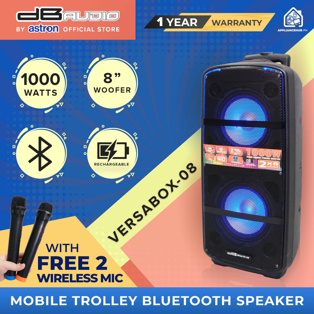 DB Audio by Astron VERSABOX08 Portable Mobile Trolley Speaker ...
