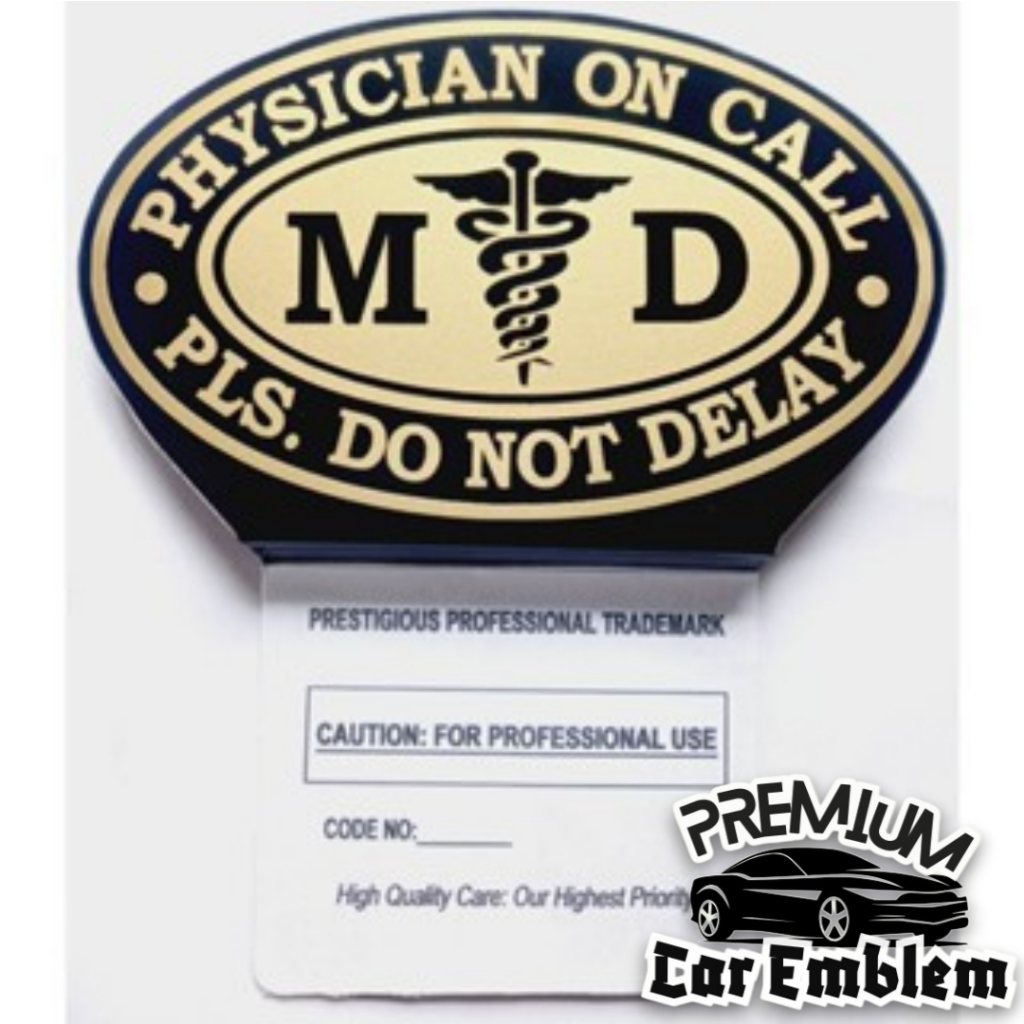 MD PHYSICIAN ON CALL CAR EMBLEM Black Background | Shopee Philippines