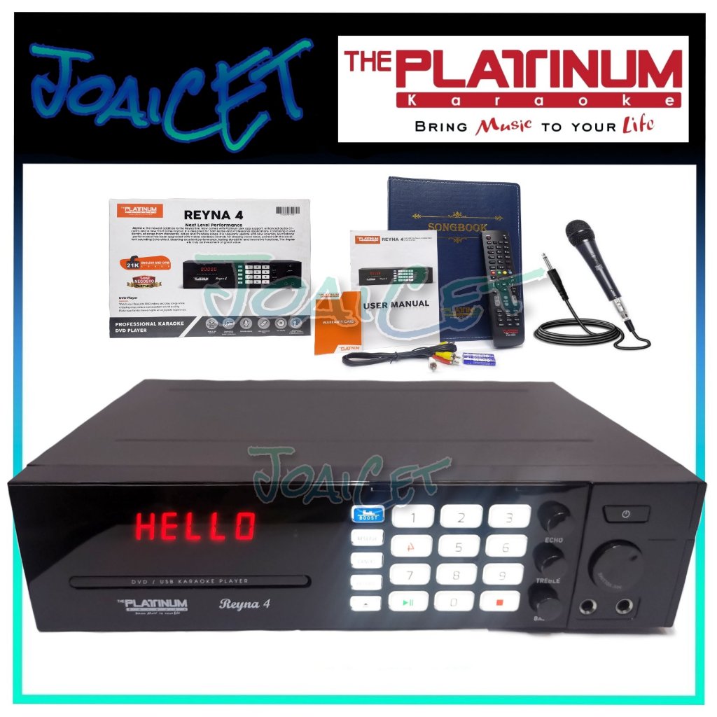 Platinum REYNA 4 Professional Karaoke DVD Player Over 21K English & OPM Karaoke Songs FREE Mic ...