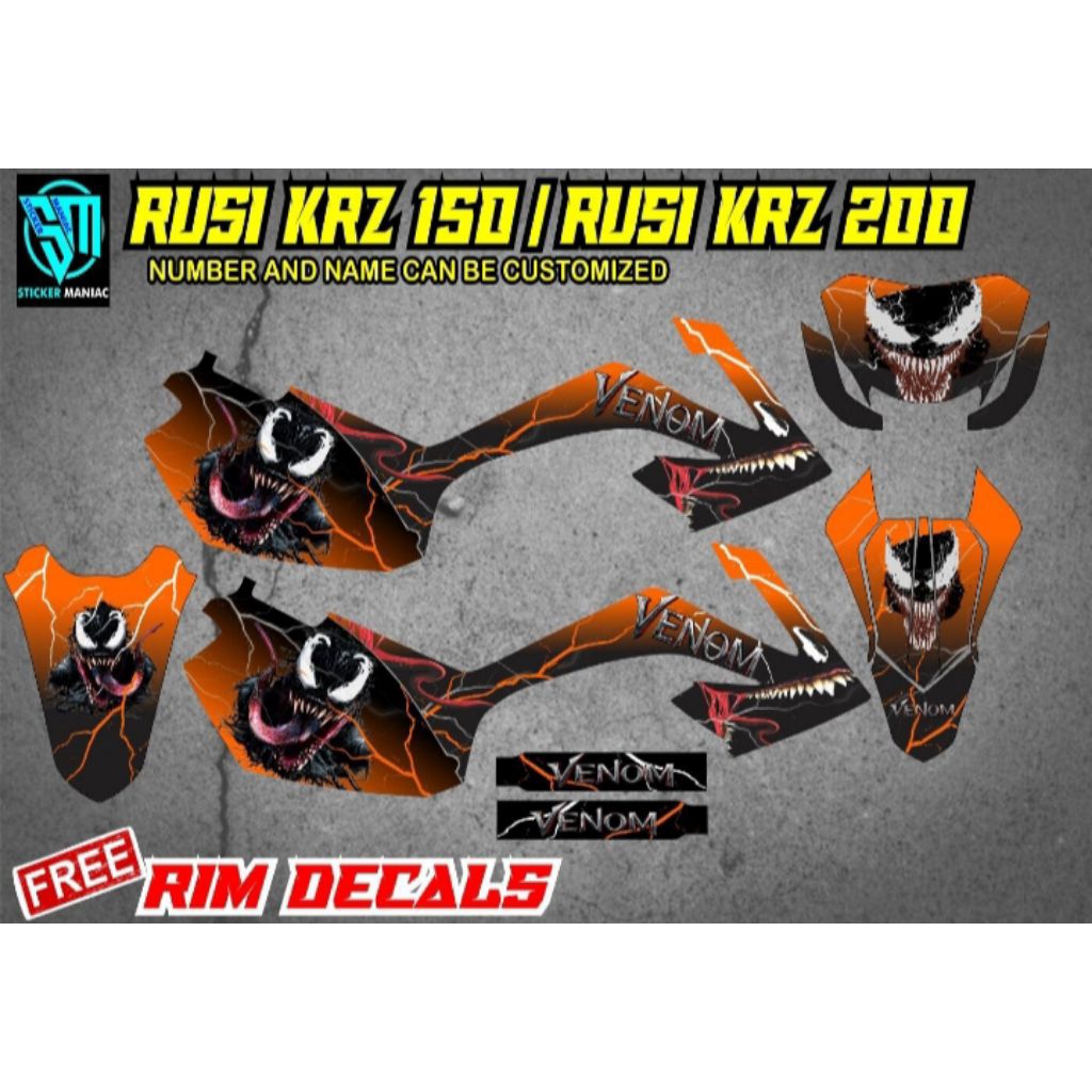Rusi KRZ 200, Rusi KRZ 150 full body decals, laminated | Shopee Philippines