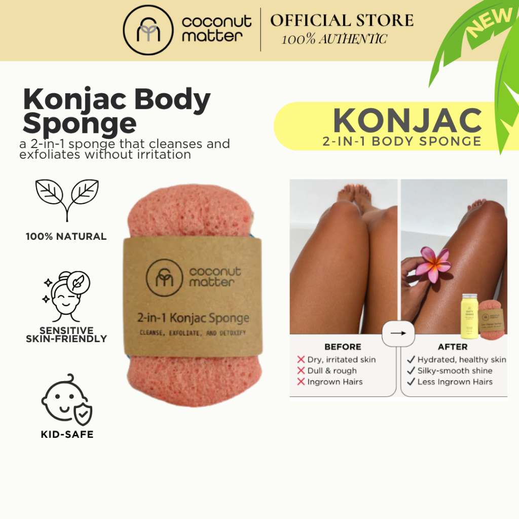 Coconut Matter 2-in-1 Konjac Body Sponge | Shopee Philippines