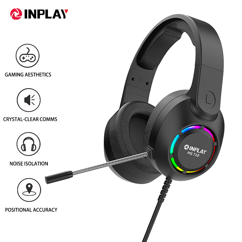 Inplay HG710 Wired Gaming Headset Hi-Fi Stereo Sound Build-in Mic ...