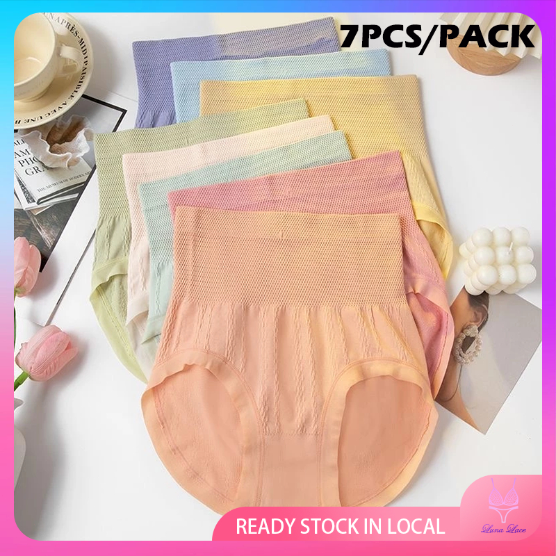 7 Pcs High waist tummy control women's underwear seamless high elastic ...