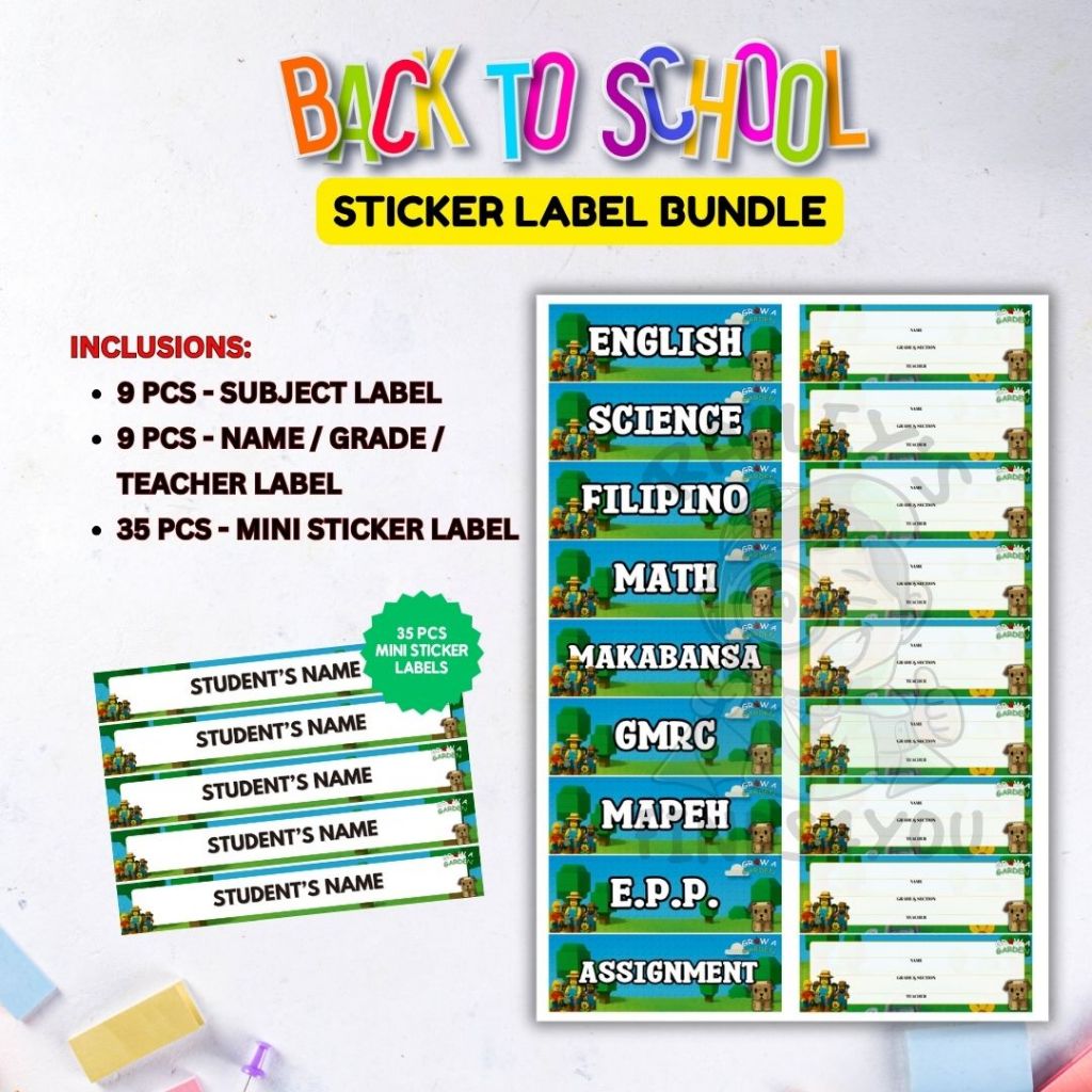 RAILEY'S FINDS4YOU Subject, Name, Grade & Section, Teacher Sticker ...
