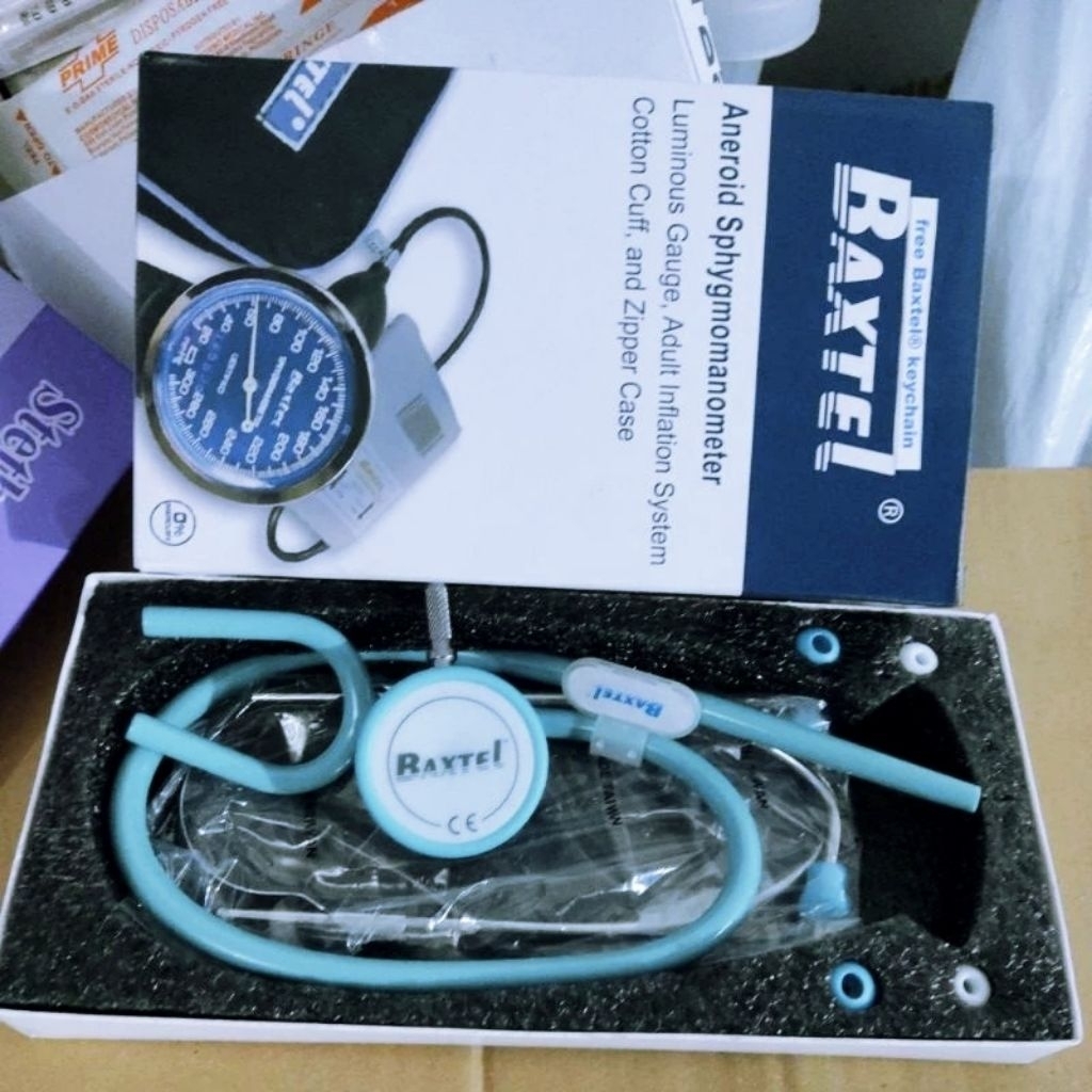 ORIGINAL BAXTEL SET BP & STETHOSCOPE MANUAL( light blue & BP) | Shopee ...