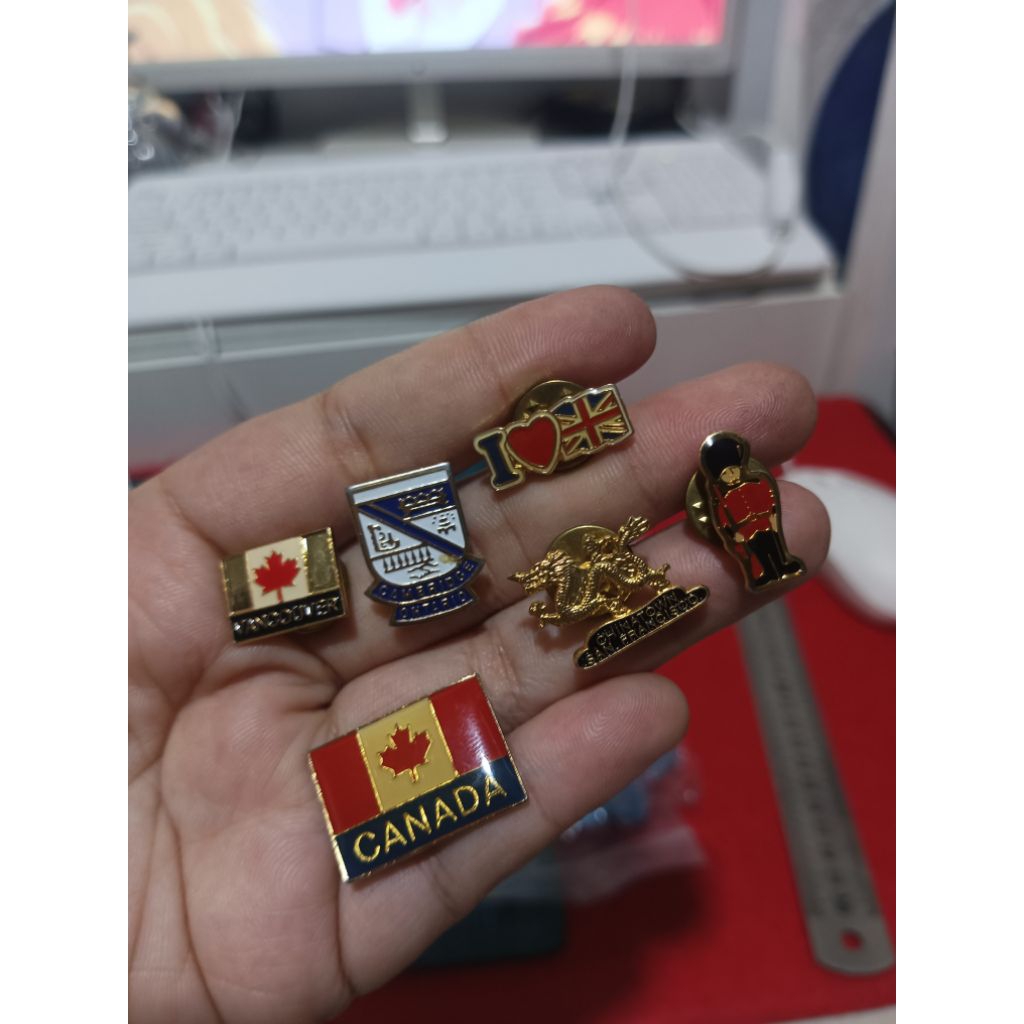 assorted gold plated UK pins | Shopee Philippines