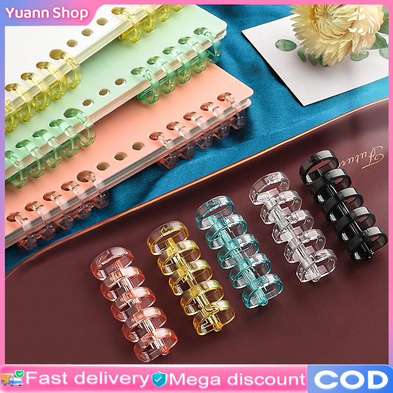 10/20pcs 5-Hole Segmented Transparent Binding Buckle Porous Loose Leaf ...