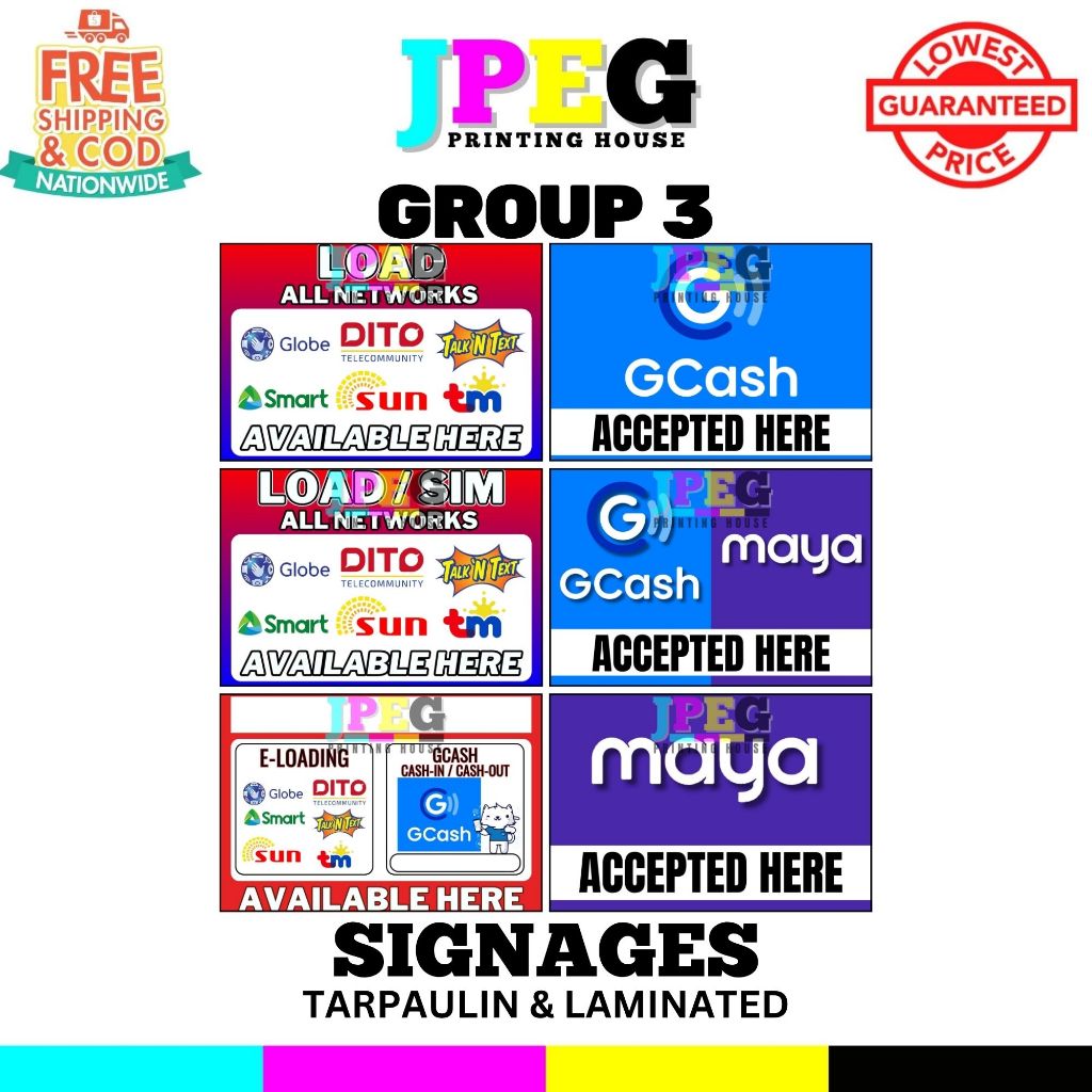 GROUP 3 TARP LAMINATE FOR LOAD & SIM ALL NETWORKS GCASH/MAYA ACCEPTED ...