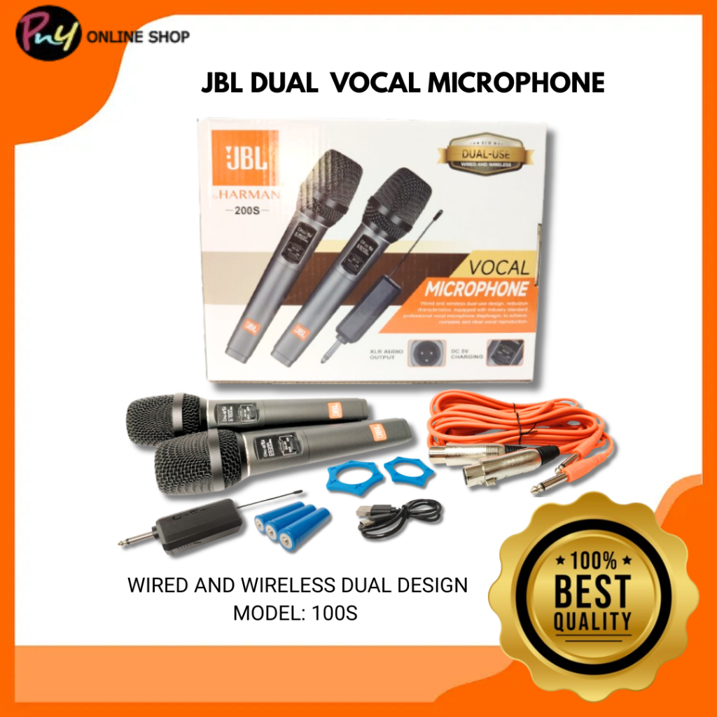 JBL DUAL VOCAL MICROPHONE (WIRED AND WIRELESS DUAL USE DESIGN) | Shopee ...