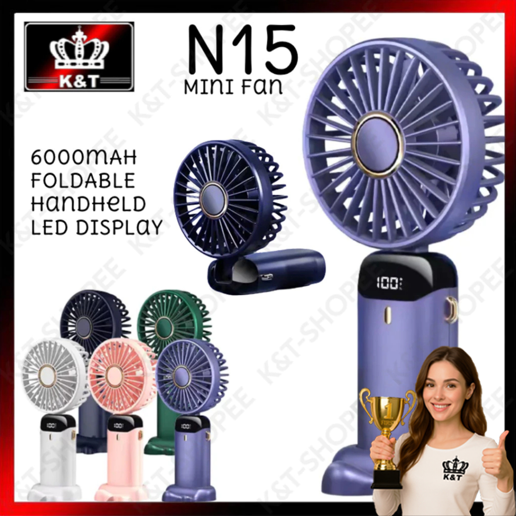 N15 Rechargeable Mini Fan USB Mini Portable Fan Cooling Hand Fan Neck ...