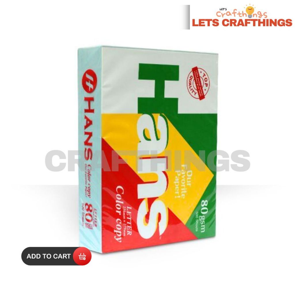 HANS Colored Bond Paper 80gsm, 500 sheets | Shopee Philippines