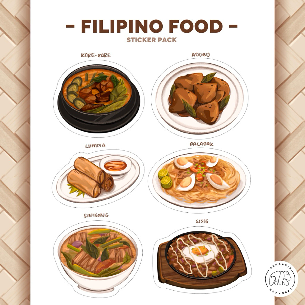 Filipino Food! | Sticker Pack 6 PCS | Shopee Philippines