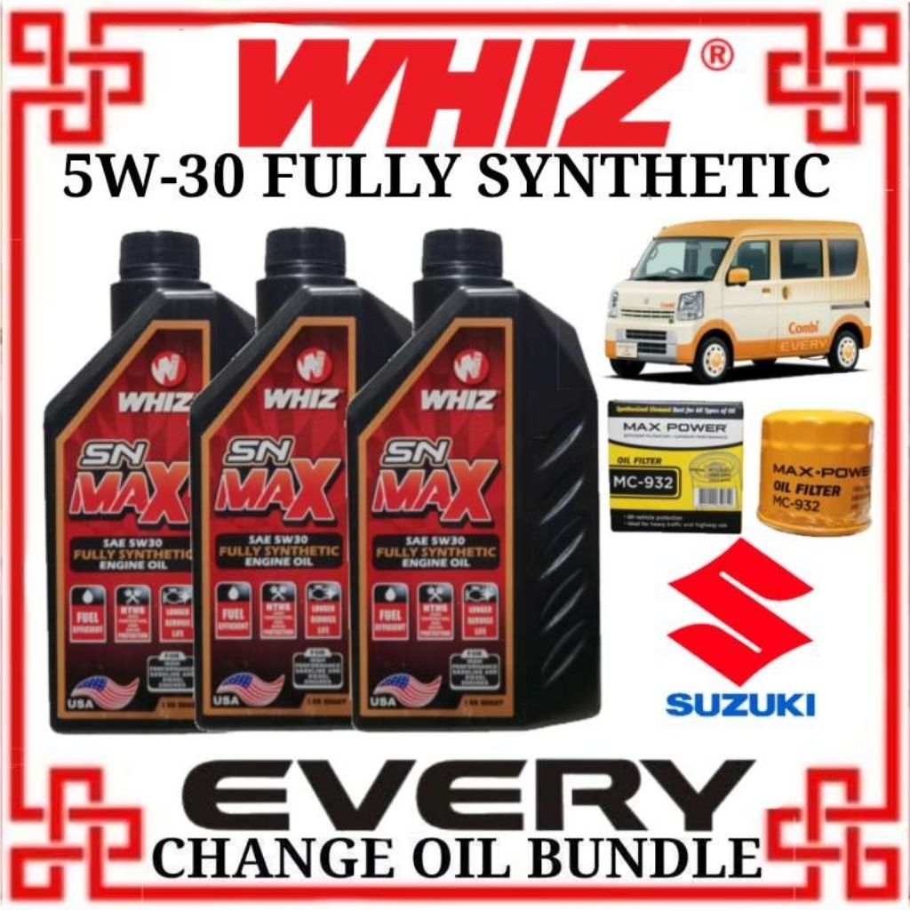 WHIZ 5W-30 Fully Synthetic Engine Oil Package for Suzuki DA64, DA17 ...