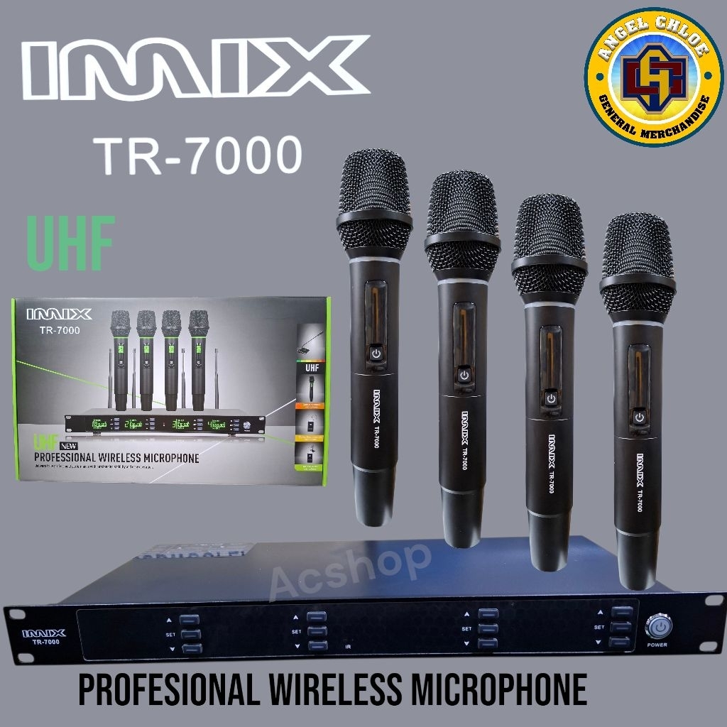 Trident TR-7000 UHF Wireless Microphone System 4-Channels Professional ...