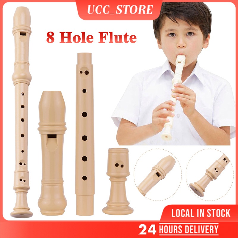 8 Hole Flute with Cleaning Rod and Fingering Chart for Beginners Kids ...