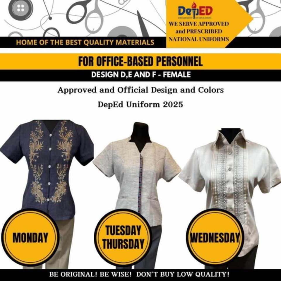 2025 Original DepEd Non Teaching Office Uniform Fabric cloth w/ correct ...