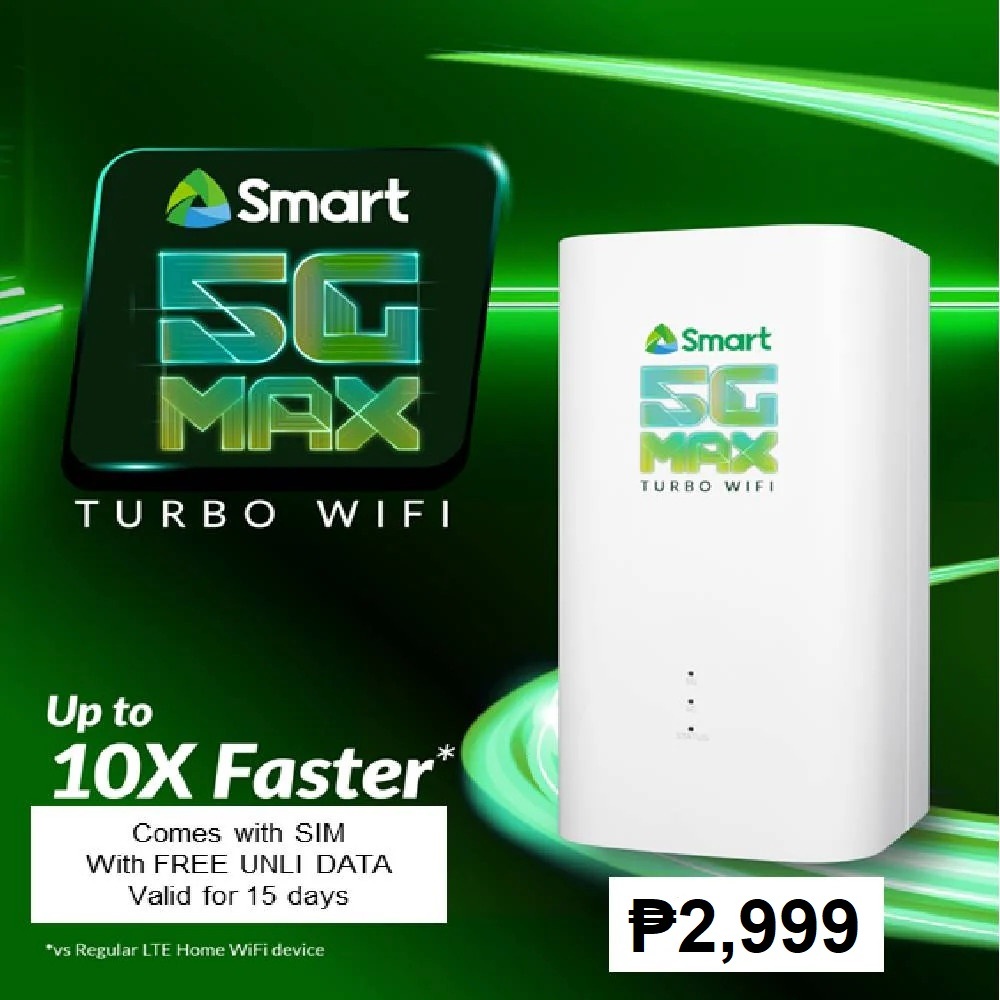 SMART 5G MAX TURBO WIFI FREE 15 days UNLI Data (H153-381) | Shopee ...