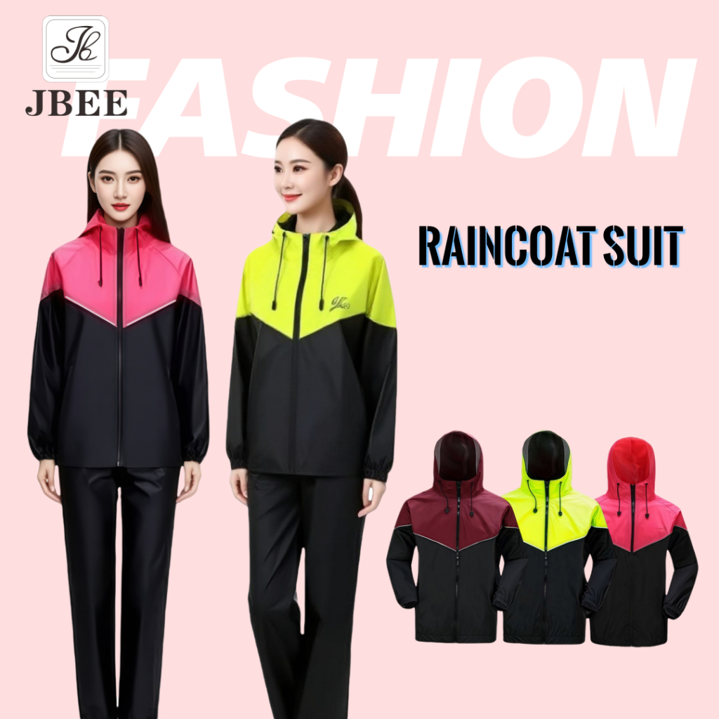 JBEE B-933 Raincoat for Women Jacket Breathable Reflective Hooded ...
