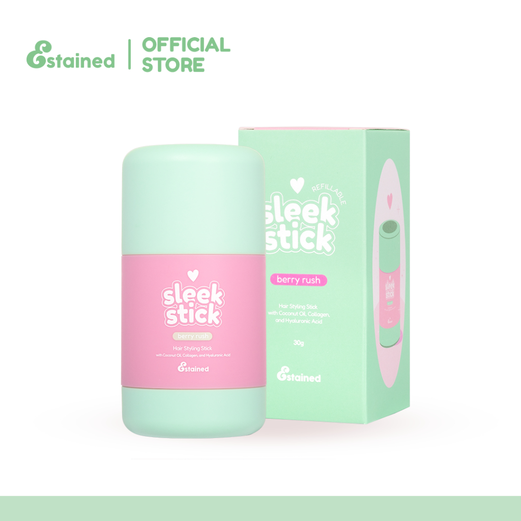 Estained Sleek Stick Berry Rush: 30g Refillable Hair Styling Stick ...