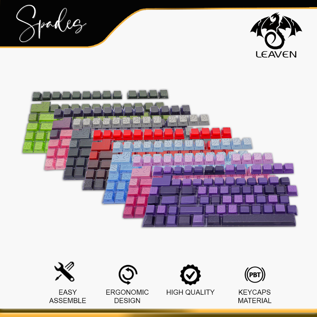 Leaven 134 Keys Contour Gradient Side Carving PBT Two Color Injection ...