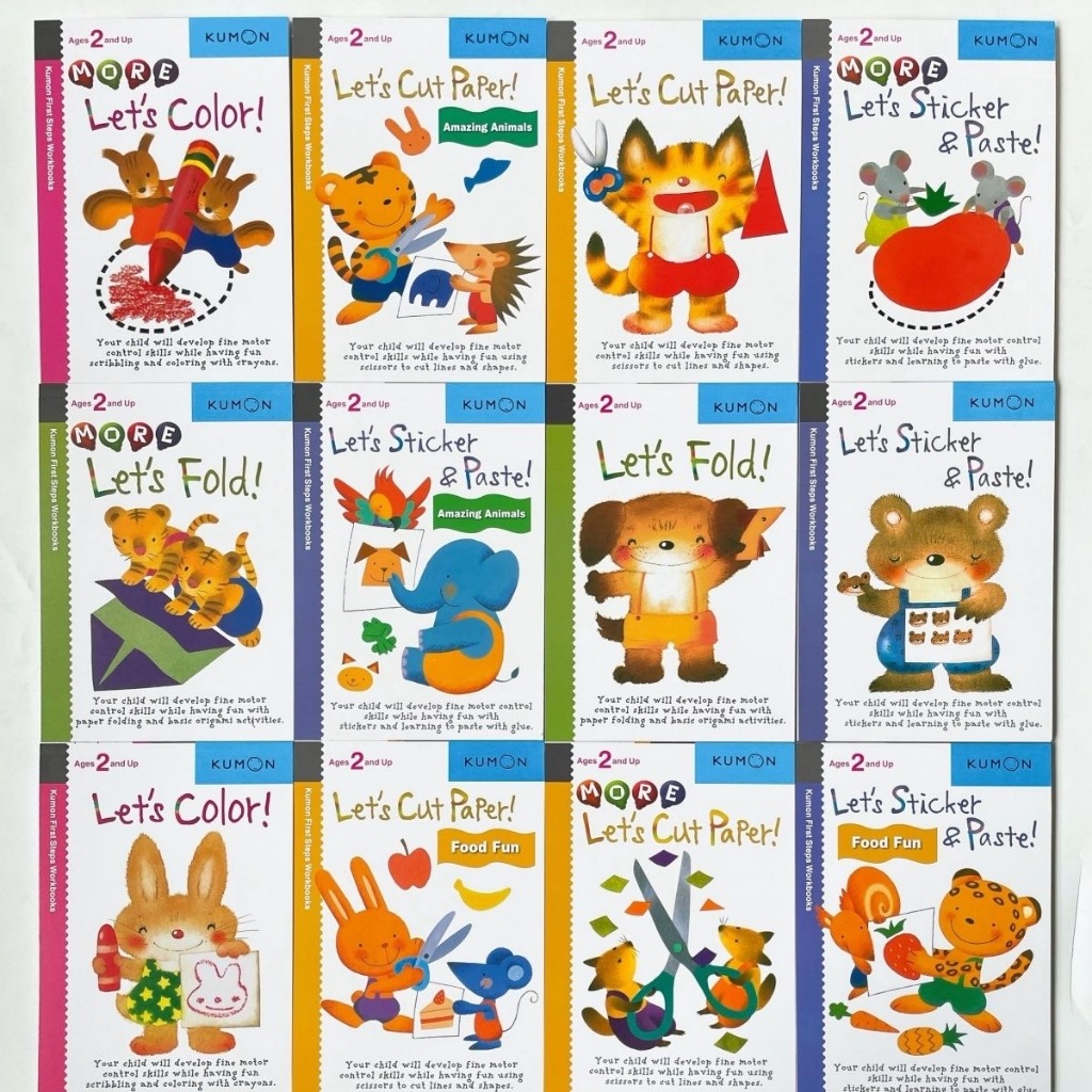Kumon First Steps Workbook Ages 2 years and up Lets Sticker Paste Cut ...