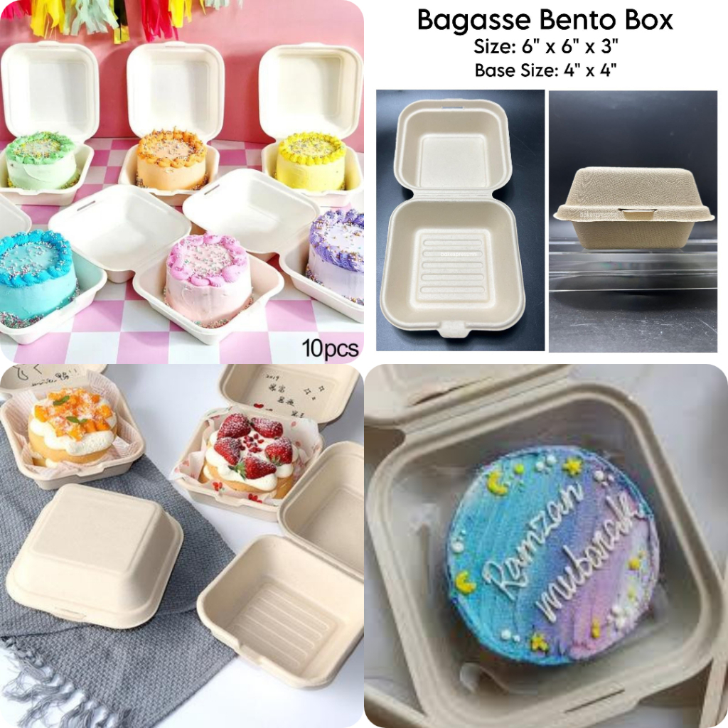 Bagasse Bento Box Clamshell Takeout Container | Shopee Philippines