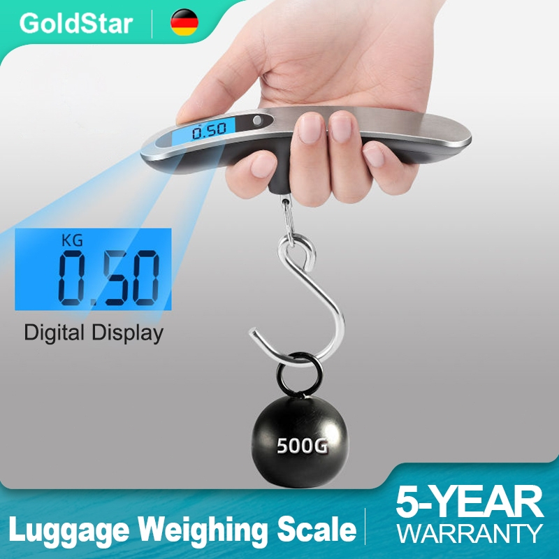 Gold Star 50KG/110LB Luggage Weighing Scale Electronic Digital Scale Travel Portable Hanging ...