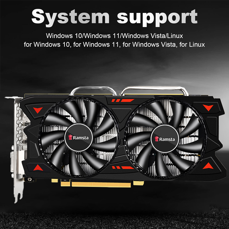 RAMSTA AMD RX580 8GB Graphics Card GDDR5 256Bit Computer GPU Video Card ...