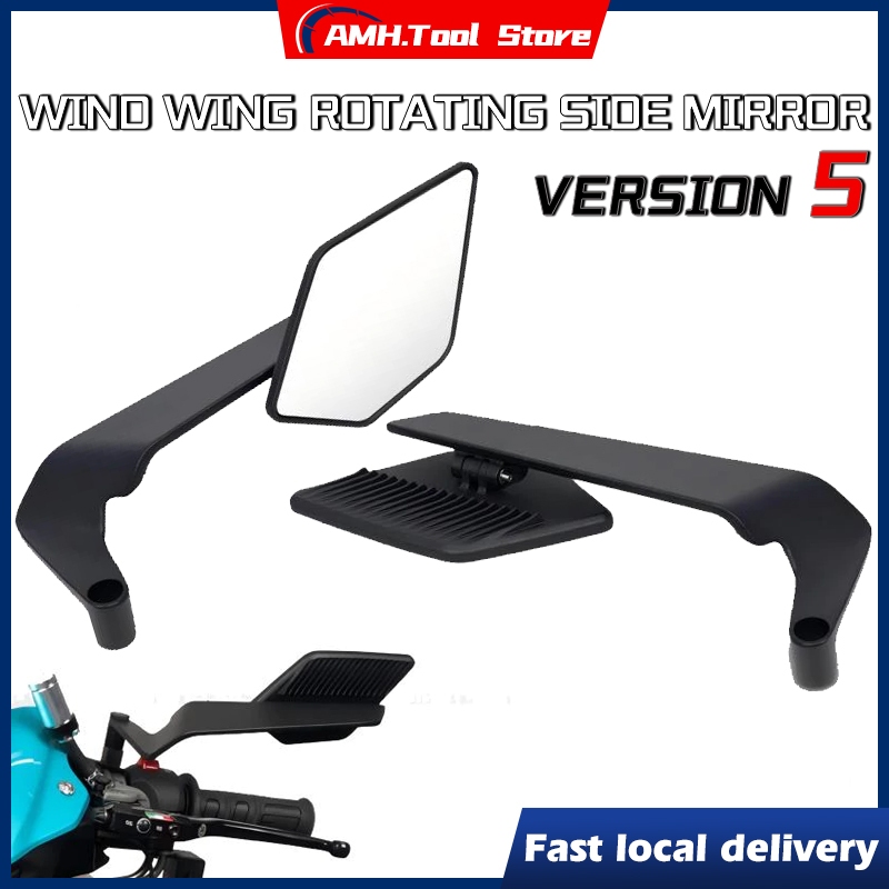 Wind Wing Rotating Side Mirror V5 Alloy Stem Universal 14*8Cm Wide View ...