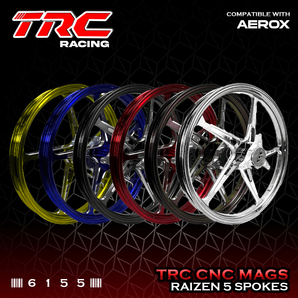 TRC CNC Mags Raizen 5 Spokes (1.6 F x 1.6 R x 17) for AEROX 6155 ...
