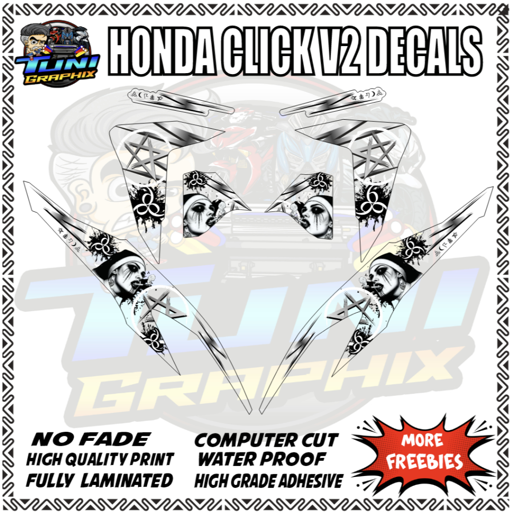 HONDA CLICK 125 V2 DECALS ( THE NUN ) with freebies | Shopee Philippines