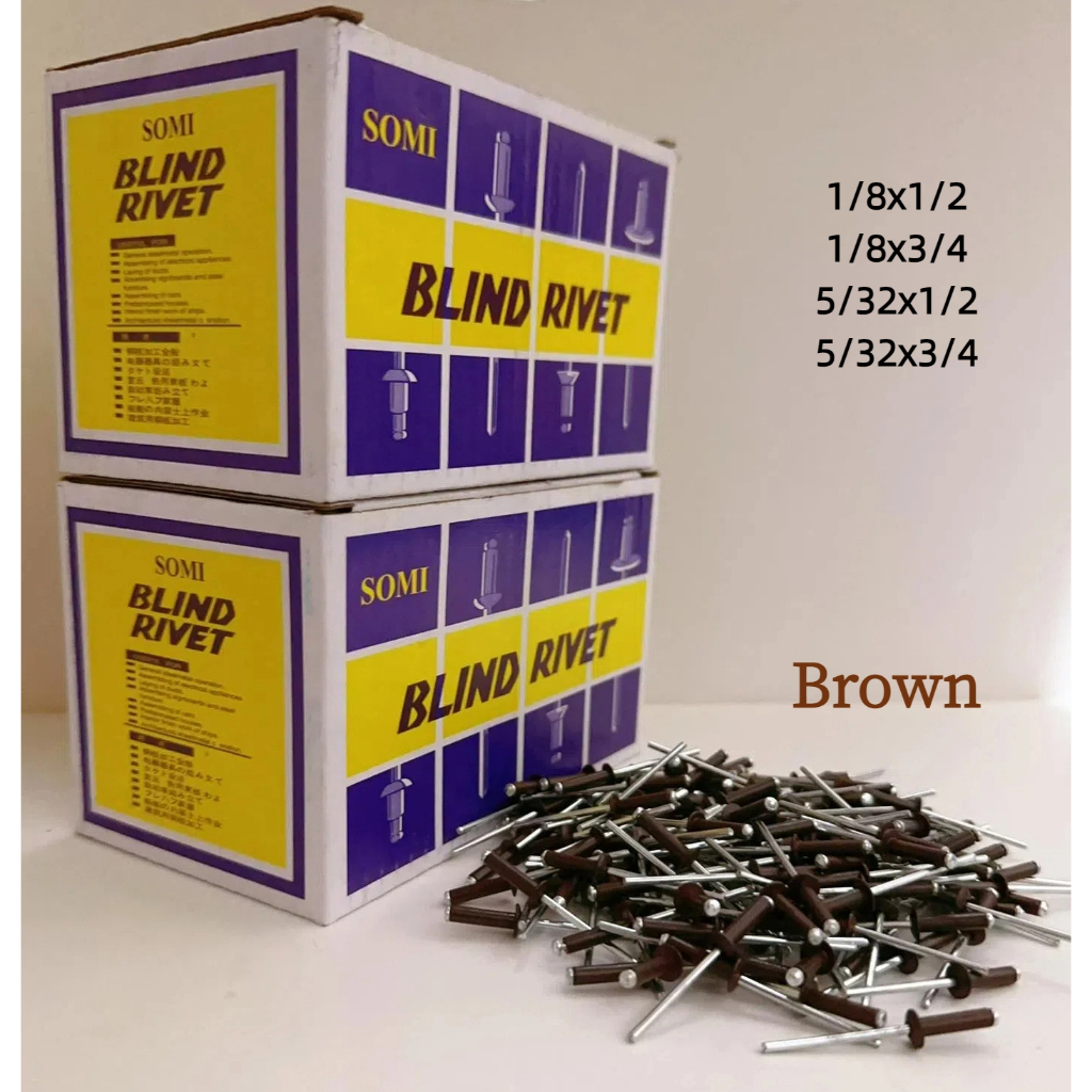 Somi Blind Rivet /Rivets Brown per box 1/8 x1/2,1/8x3/4,5/32x1/2,5/32x3/4 | Shopee Philippines