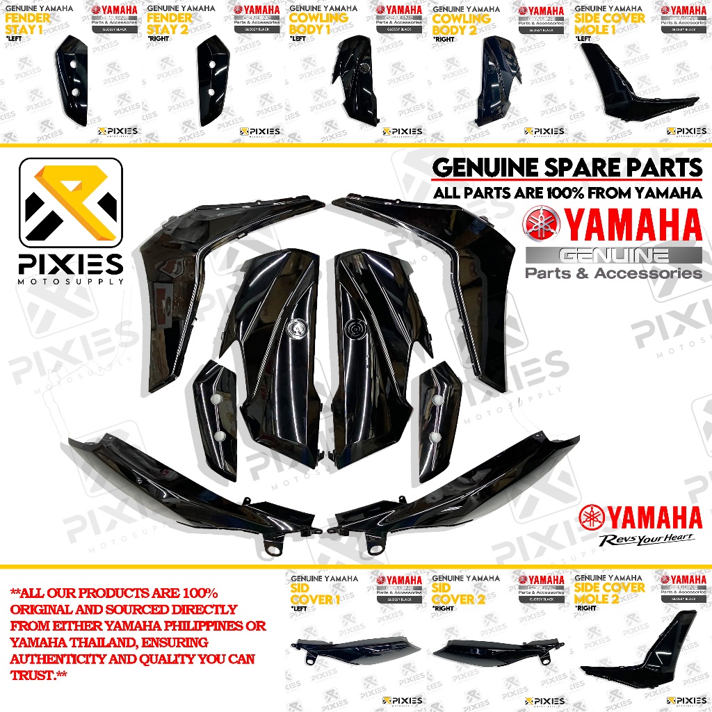 YAMAHA NMAX TURBO V3 NMAX NEO SPARE PART GLOSSY BLACK GENUINE FAIRINGS ...